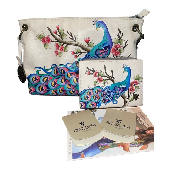 Anuschka | Bags | Anuschkahandpainted Medium Leather Shoulder Bag ...